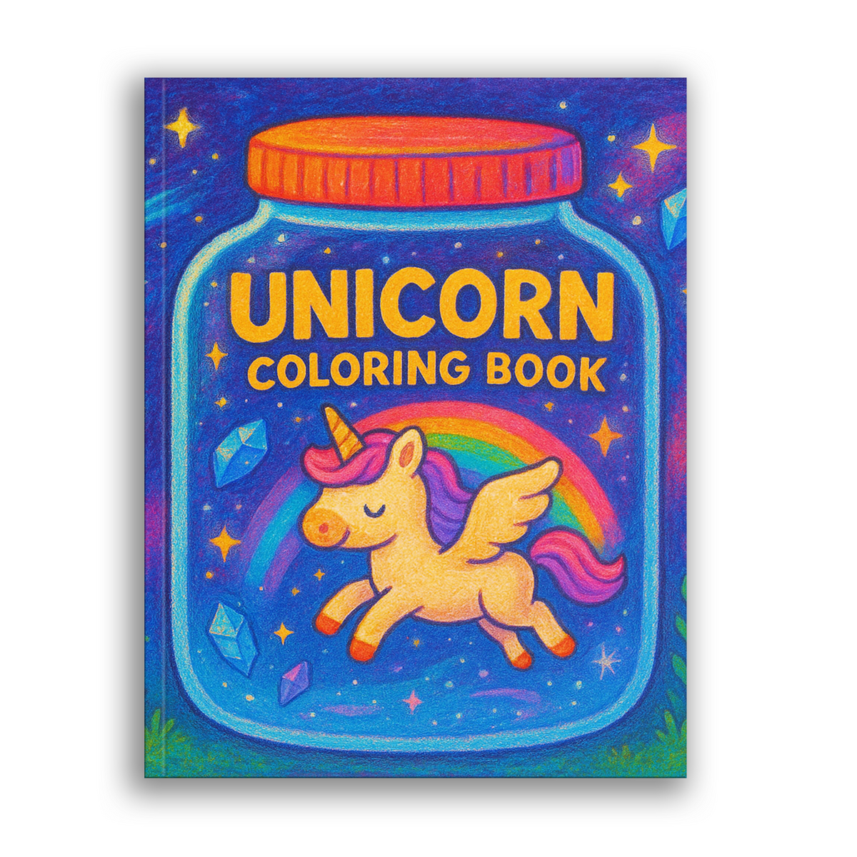 Kawaii Unicorn Coloring Book – Cute Magical Creatures in Glass Jars ...