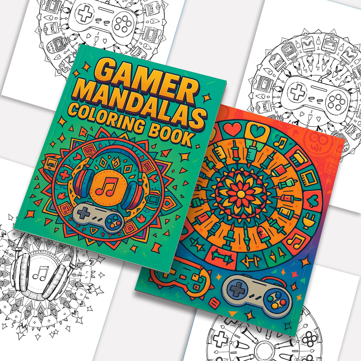 Gamer Mandalas – Mandala Coloring Pages – 48 Pages – Controllers, Pixe — Crayonahub