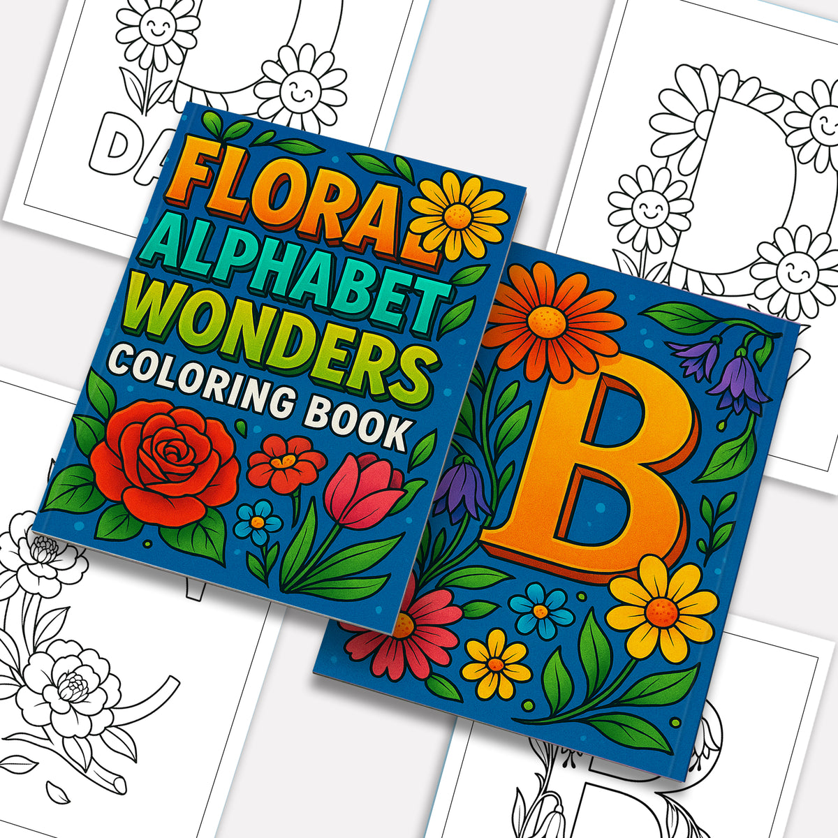 Floral Alphabet Wonders – Coloring Pages – 48 Botanical Letters – For ...