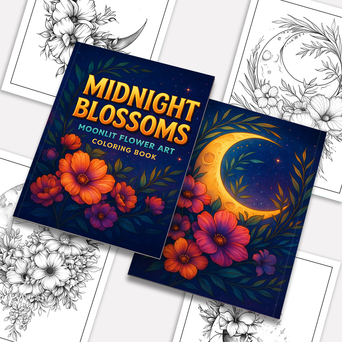 Midnight Blossoms Coloring Pages – 48 Pages – Enchanted Flowers, Starr ...