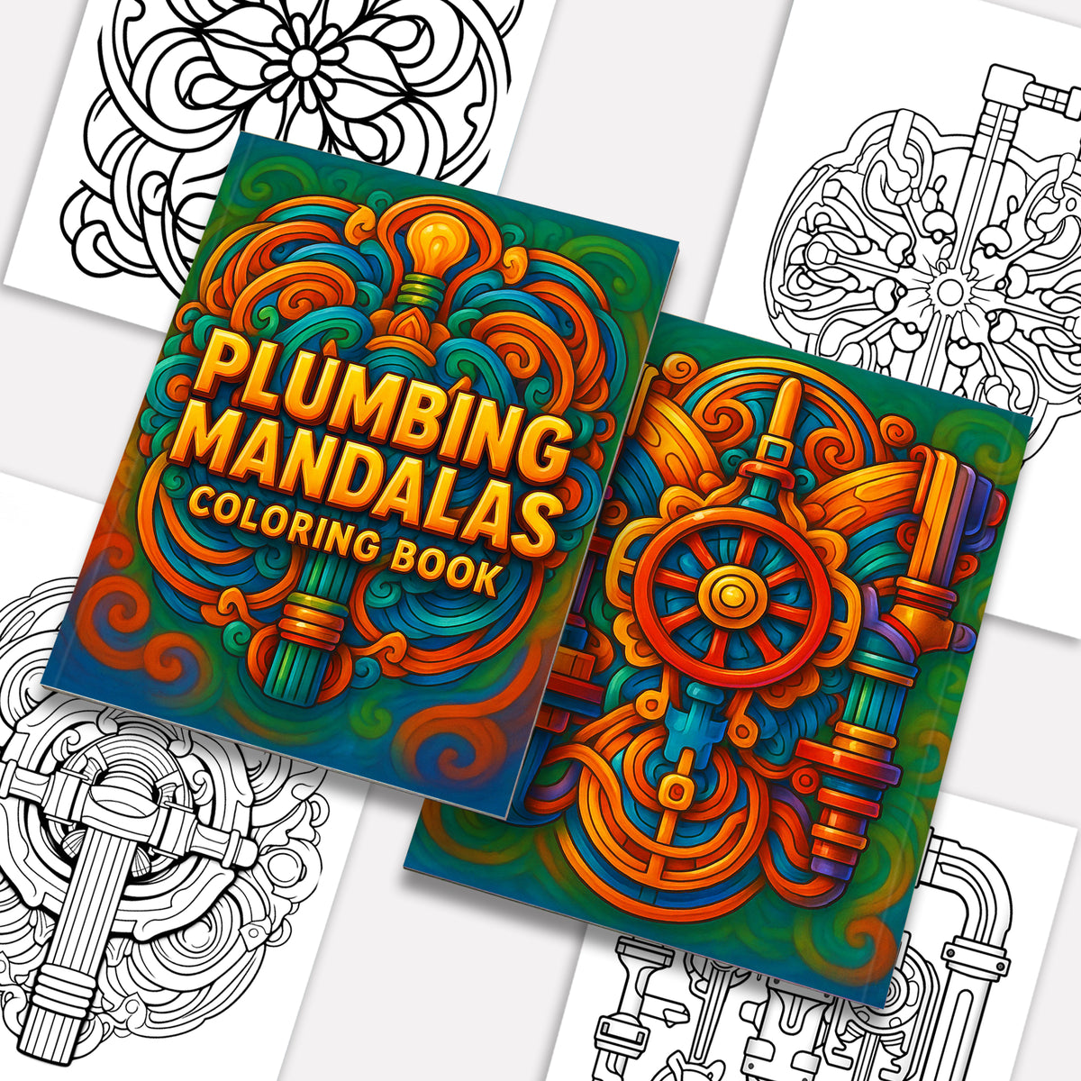 Plumbing Mandalas Coloring Pages – 48 Industrial Pipe Art Designs for ...