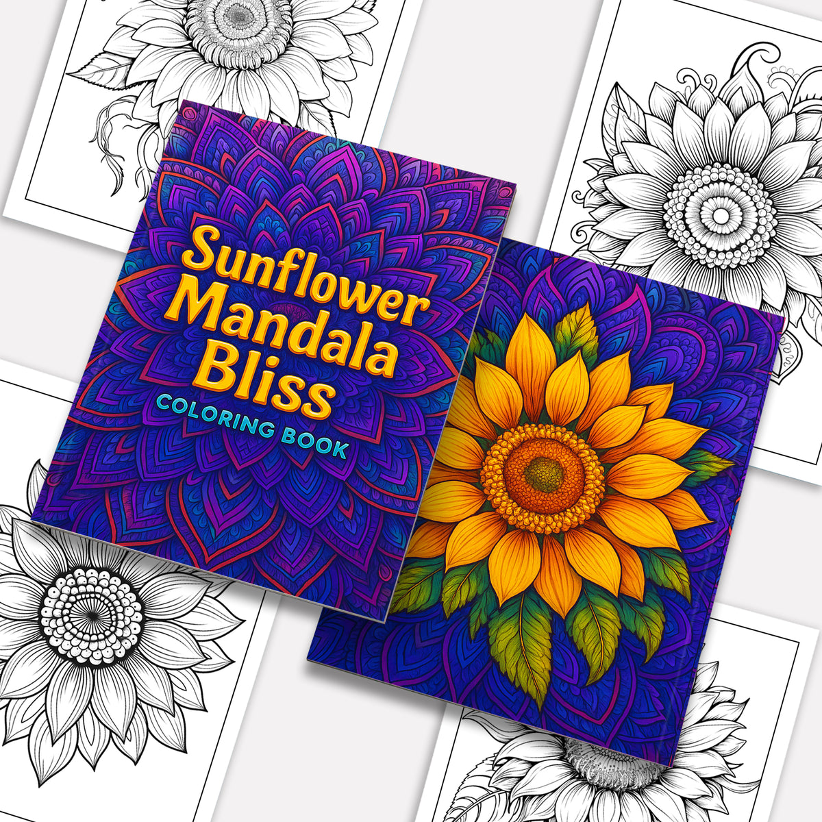 Sunflower Mandala Bliss Coloring Pages – 48 Floral Designs for Adults ...