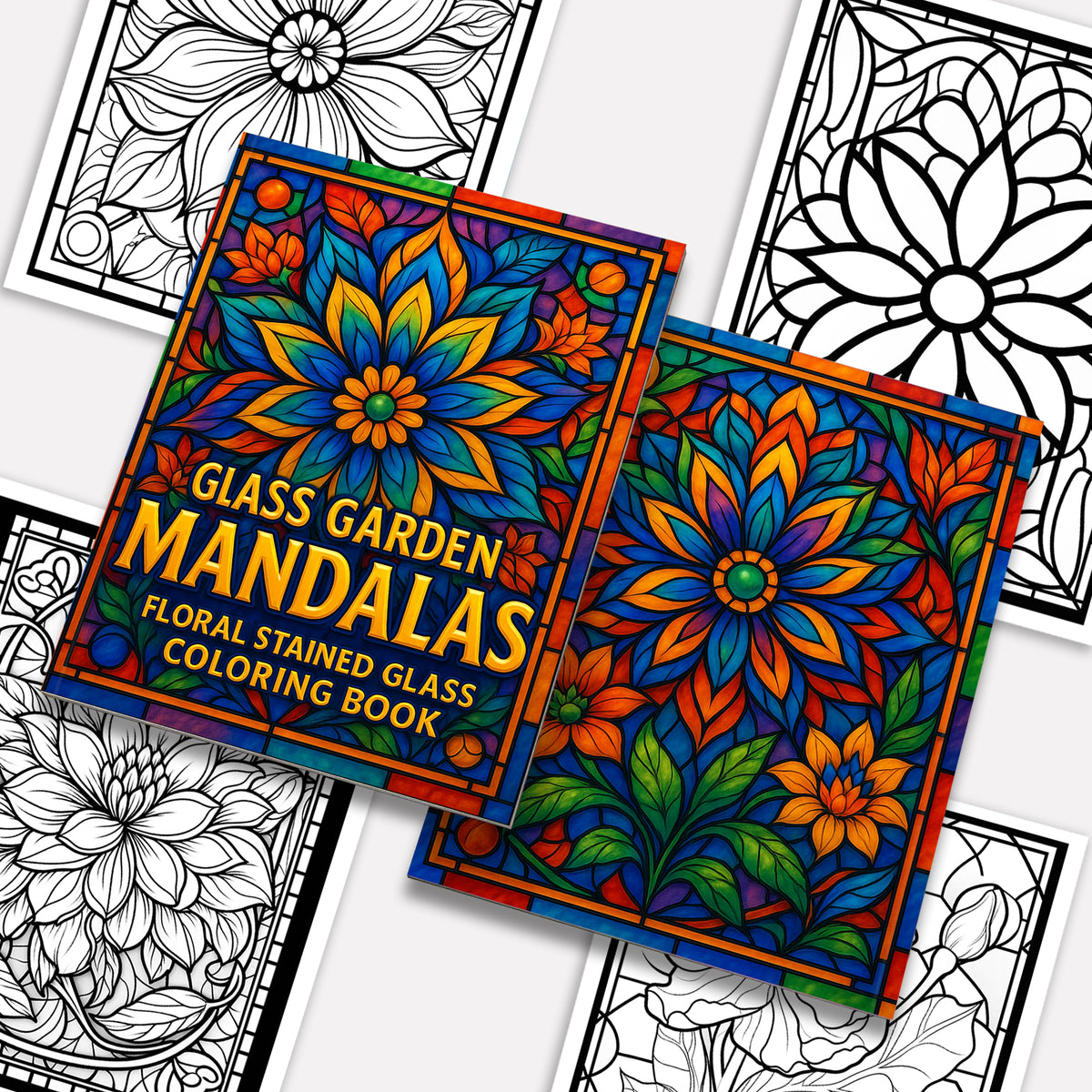 Glass Garden Mandalas Coloring Pages – 48 Elegant Floral Stained Glass — Crayonahub