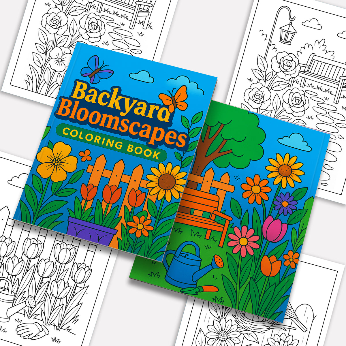 Backyard Bloomscapes – Flower Coloring Pages – 48 Pages – Cozy Gardens ...