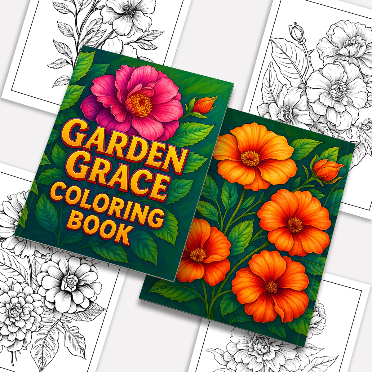 Garden Grace Coloring Pages – 48 Beautiful Flower Line Art Designs for ...